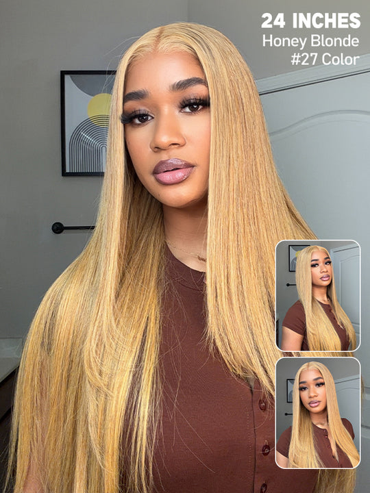Wavymy #27 Colored Honey Blonde Water Wave Wear Go Wigs Glueless 7x5 L