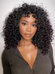 Wavymy Buncy Curly Wigs With Bangs Full Machine Made Human Hair 250% D
