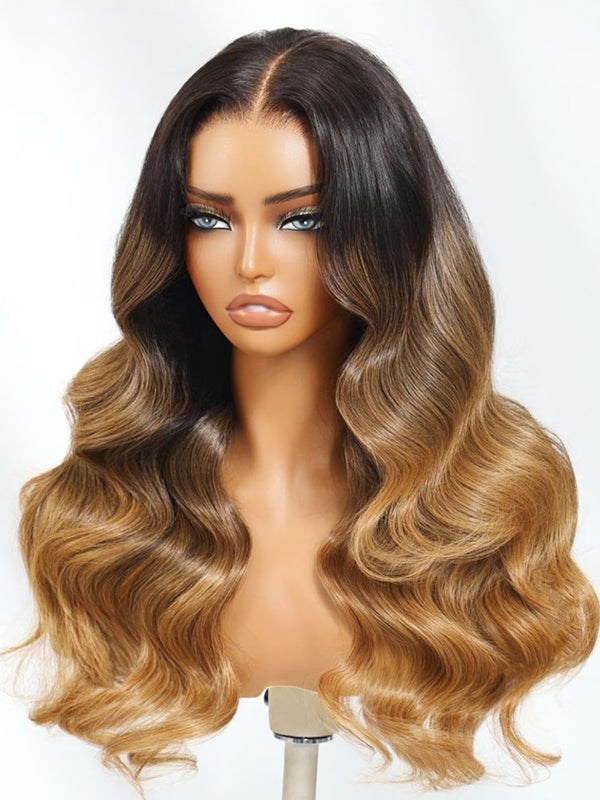 Wavymy Golden Caramel Balayage Body Wave Upgrade 13x6 Max Lace Frontal