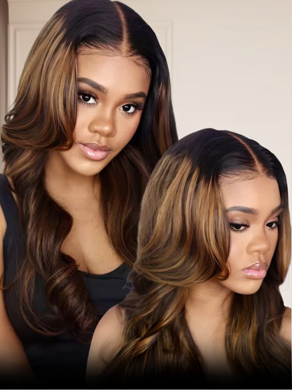Wavymy Highlight Balayage Body Wave Wear Go 7x5 & 9x6 Lace Pre-everyth