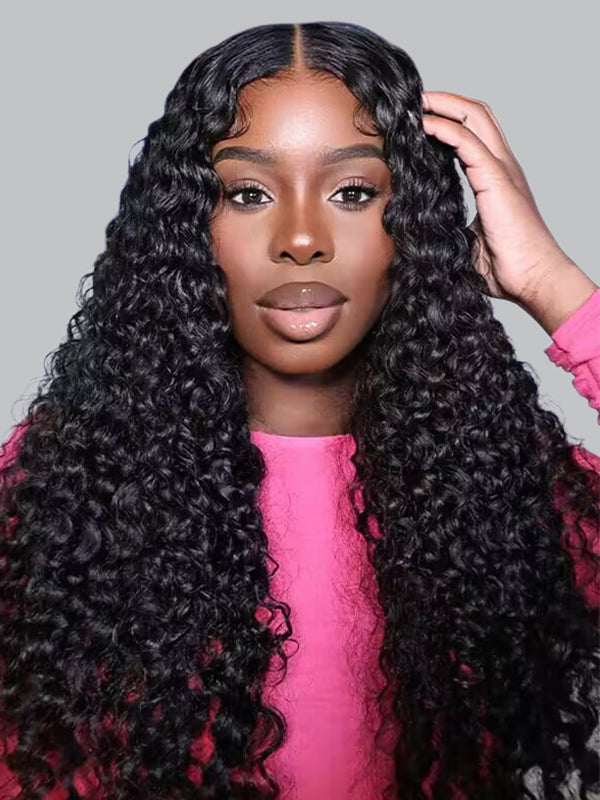 Wavymy M-Cap 9x6 Lace Water Wave Wear & Go Pre-bleached Wig 180% Densi ...