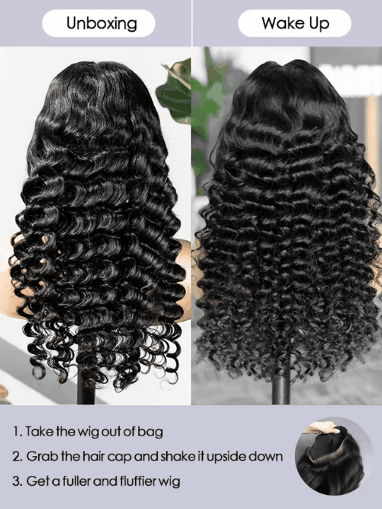 Wavymy Loose Deep Wave M-Cap 9x6 Lace Wear & Go Pre-bleached Wigs 180%
