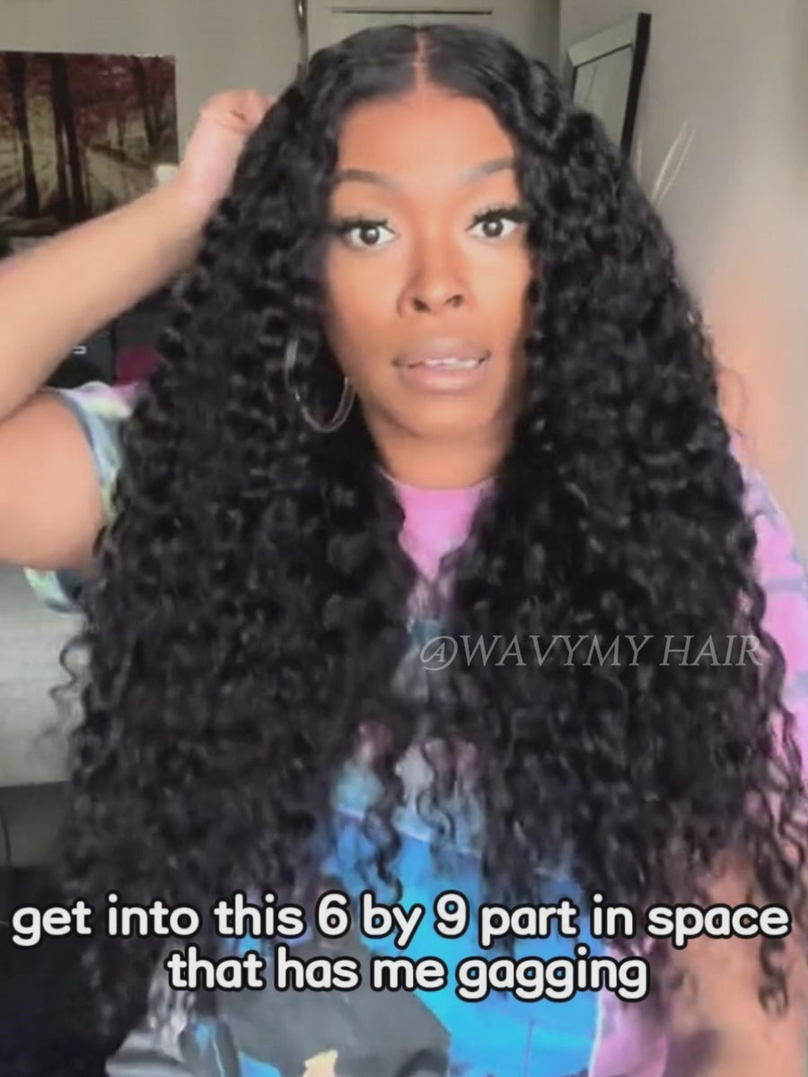 Wavymy M-Cap Water Wave Wear & Go 9x6 Lace Wig Pre-Bleached Wig 180% ...