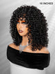 Wavymy Bouncy Curly Wigs With Bangs Full Machine Made Human Hair 250%