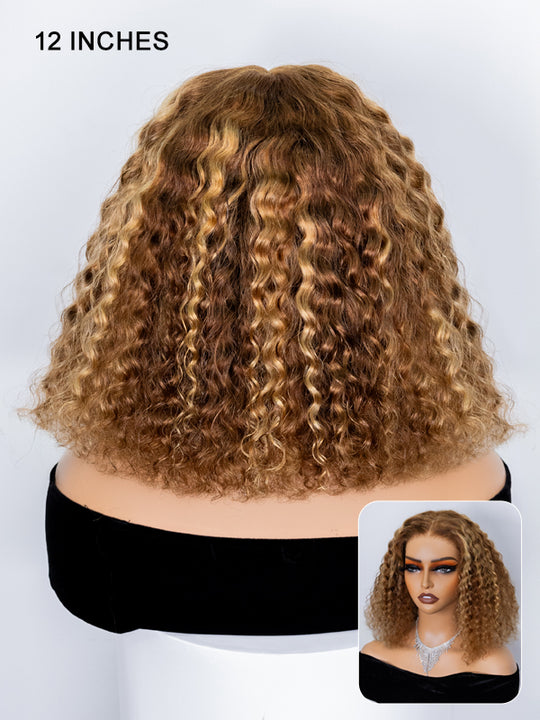 Wavymy Honey Blonde Light Highlight Wear Go Glueless Water Wave Wig 7x