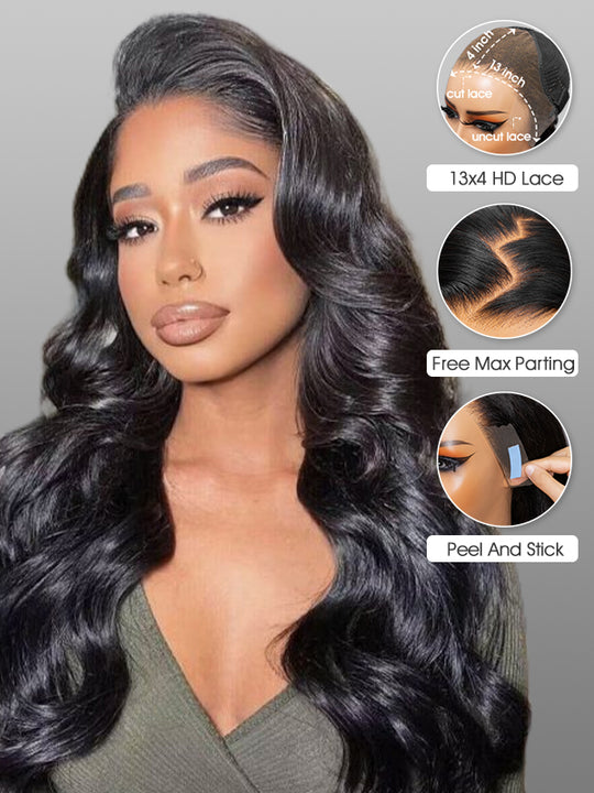 Wavymy Body Wave Wear & Go Wigs Dome Cap Glueless 13x4 HD Lace Front W