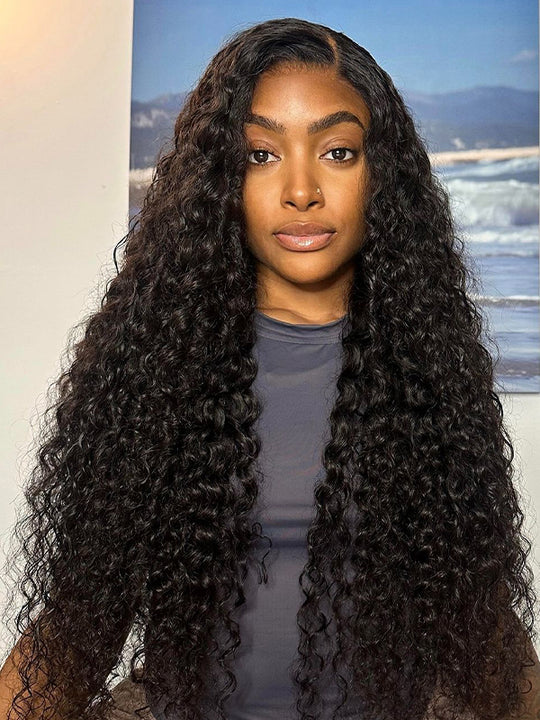 Wavymy Water Wave Wear Go Wigs Dome Cap Glueless 13x4 HD Lace Front Wi